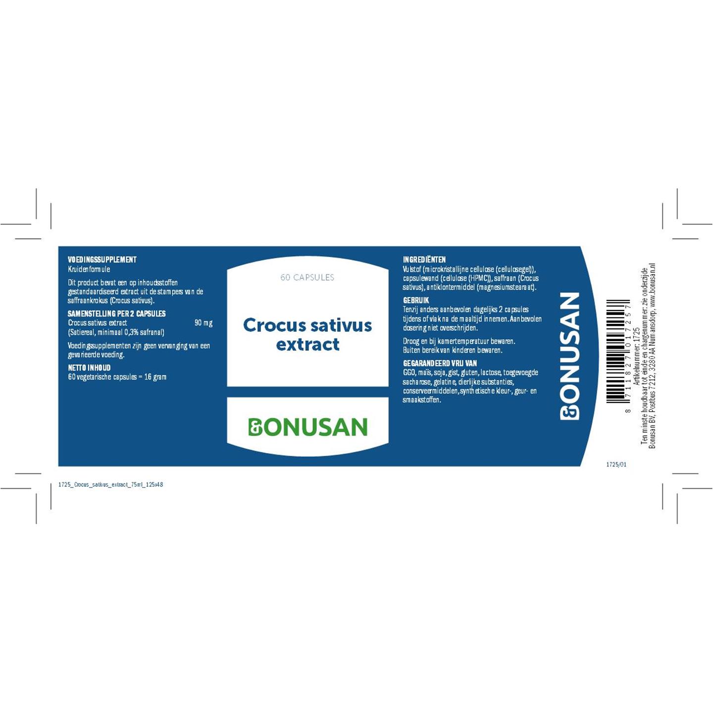 Crocus sativus extract (Bonusan)
